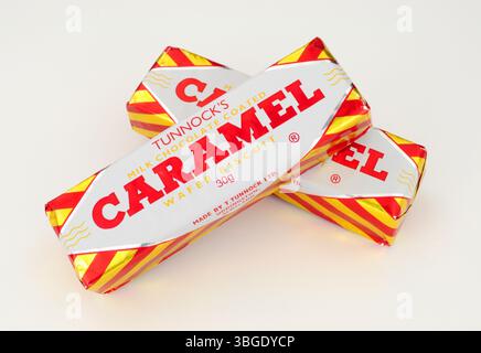 Tunnocks milk chocolate covered caramel wafer biscuit made in Scotland ...