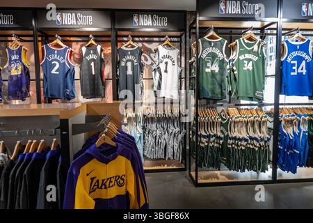 Branded Merchandise is popular at the NBA Store on Fifth Avenue in New ...