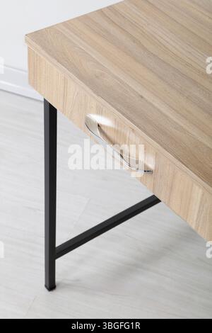 Details of wood and metal. Metal shelf Stock Photo - Alamy