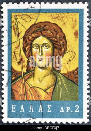 The Archangel Michael, painting, Athens, Greece, 1960s Stock Photo - Alamy