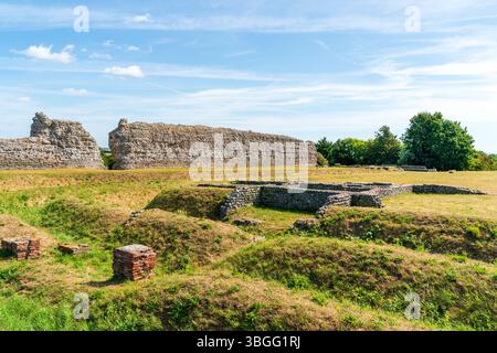 Interior of the Roman Saxon shore fort, Richborough. 3rd century inner ...