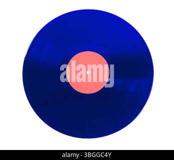 One color vinyl record on white background Stock Photo - Alamy