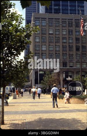 A photograph of the Borden sign in front of the Borden Building, 180 ...