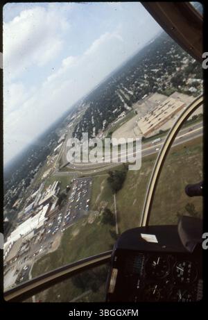 An aerial view of I-71 as it curves east around the Ohio Expo Center ...