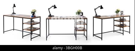 desk different angle isolated on white background Stock Photo - Alamy