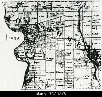 The 1842 property ownership plat map of Madison Township, Franklin ...
