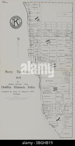 1842 plat map of Perry Township in Franklin County, Ohio created by E ...