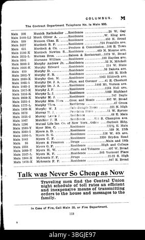 The 1904 directory lists the telephone subscribers of Columbus Central ...