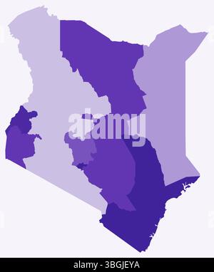 Map of Kenya with regions. Just a simple country border map with region ...