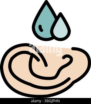 Ear drops icon. Outline simple sign from pharmacy collection. Ear drops ...