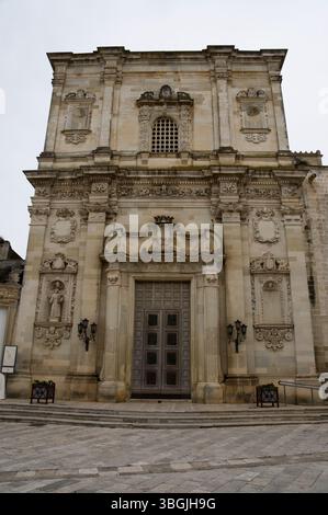 Italy, Poggiardo mother church of San Salvatore, xviii century facade ...