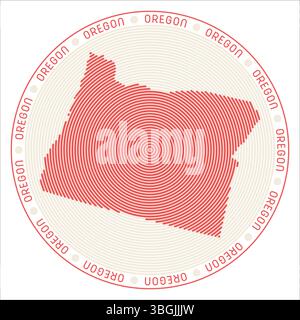 Oregon shape rings. State map formed by stacked circles. Oregon ...