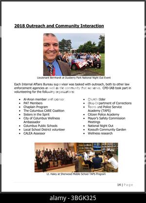 The 2018 report from the Internal Affairs Bureau of Columbus Police ...