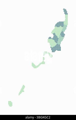 Palau dotted map. Digital style map of the country on dark background. Palau shape with circle ...