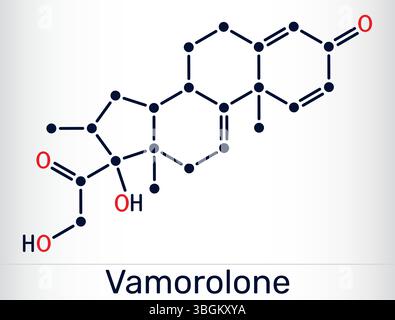 Vamorolone corticosteroid molecule. Synthetic steroid drug, treat ...