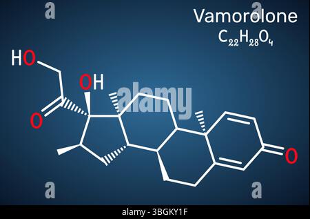 Vamorolone corticosteroid molecule. Synthetic steroid drug used to ...