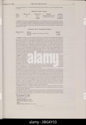 The 1999 Columbus City Bulletin part 2 provides official documentation ...