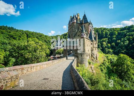 Eltz Castle, a dream castle with half-timbered structures in the ...