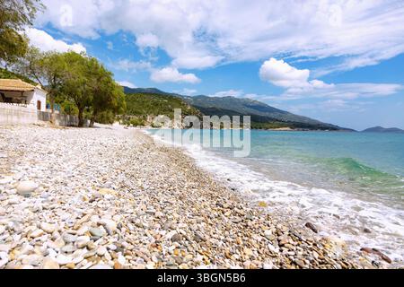 Pebble beach Balos Beach near Ormos Komeika southwest coast of the ...