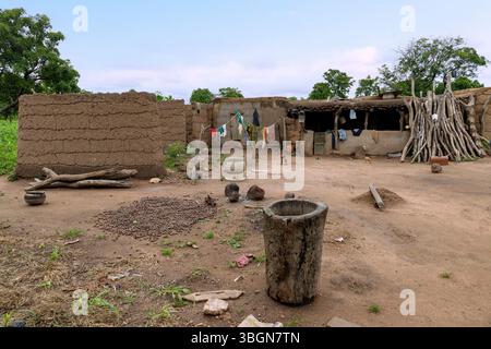 Aberewanko, traditional family kraal of the Lobi in adobe architecture ...