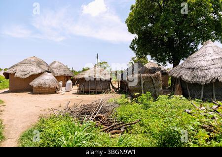 Janikura, traditional round hut village of the Gonja on the Damongo ...