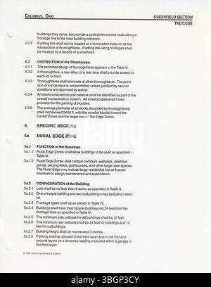 The 1999 Traditional Neighborhood Development Code for Columbus, Ohio outlines strategies for ...