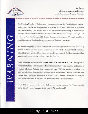 The 2001 report highlights the efforts of Franklin County Emergency ...