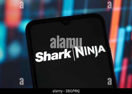 In this photo illustration, the SharkNinja (Shark Ninja) logo is seen ...