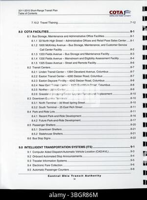 This page of the COTA Short Range Transit Plan highlights the ...