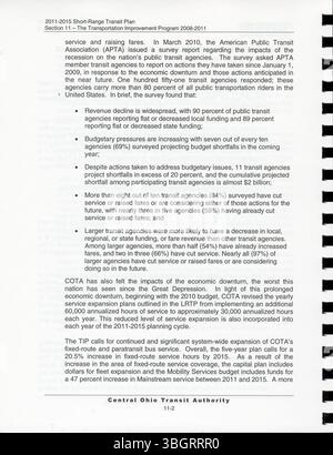 The 2011-2015 COTA Short-range Transit Plan provides a comprehensive ...