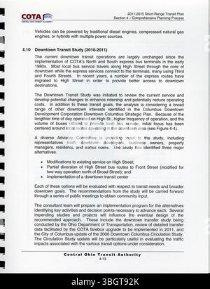 The COTA Short-Range Transit Plan 2011–2015 examines transit demand in ...