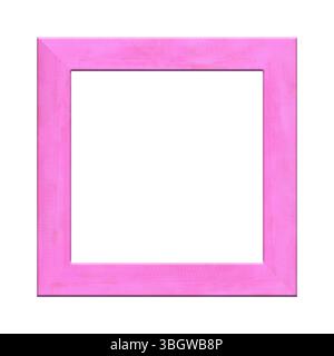 Empty square frame on pink background next to monstera leaf Stock Photo ...