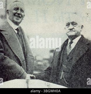 A photograph of the cornerstone laying ceremony for the George ...