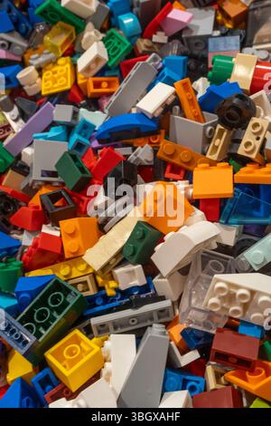 Bali, Indonesia - Dec 17, 2024: A pile of colourful legos. The Legos ...