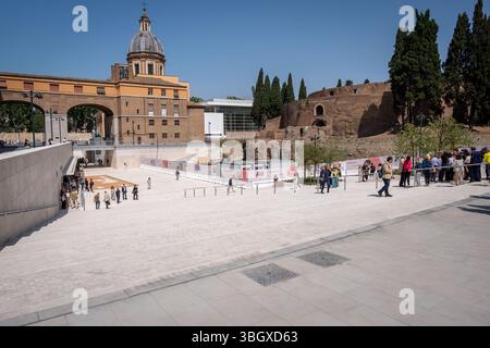 Inside the Mausoleum of Augustus in Rome, Italy. Interior of the tomb ...