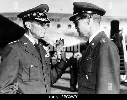 Gen Hoyt Vandenberg (left) - United States Chief of Staff, confers with ...