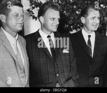 John F. Kennedy and Senator George Smathers of Florida pose together in ...