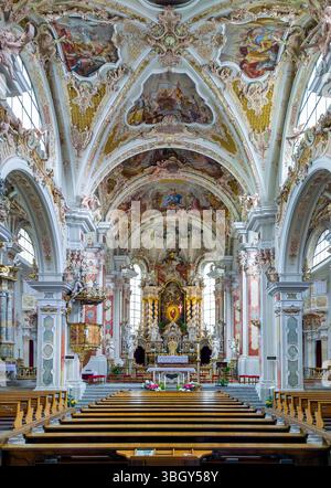 Augustinian Abbey of Neustift (Novacella). Interior of the famous ...