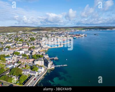 Aerial view of Lerwick, Shetland, on a bright sunny day – Scotland’s ...