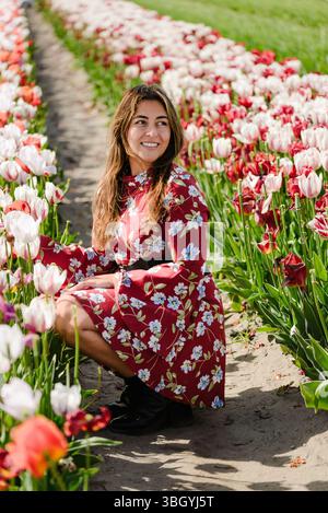 Red and white tulip flowers Stock Photo - Alamy