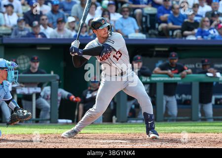 Detroit Tigers' Dillon Dingler bats during the sixth inning of a ...