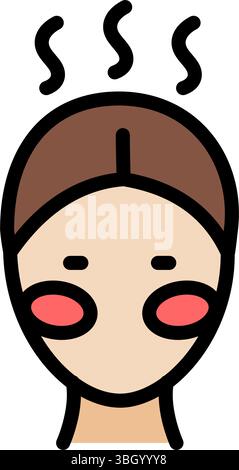 Hot flashes color icon. Disease or menopause symptom. Simple flat ...