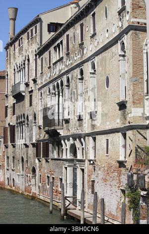 Landscape with scenic view of a typical Venetian style house with a ...