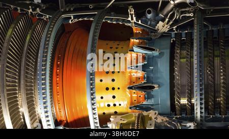 Cross section view of the inside of an airplane engine Stock Photo - Alamy