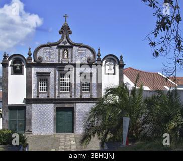 traditional building style on the azores islands with black lava stone ...