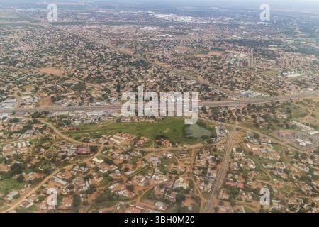 aerial view of Gaborone city, capital of Botswana Stock Photo - Alamy