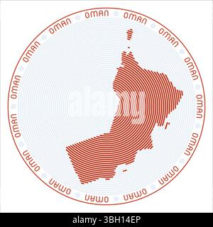 Oman icon. Round logo with country map and title. Stylish Oman badge ...