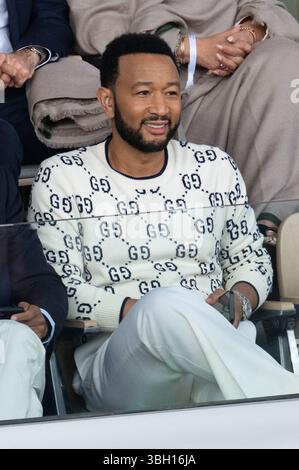 John Legend attends the Roland Garros 2025 tournament on June 6, 2025 ...