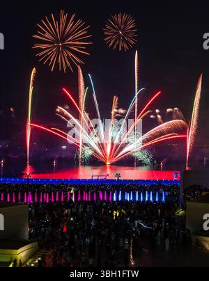 Doha, Qatar. 07th June, 2025. Qatari artists perform a traditional ...