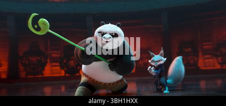 KUNG FU PANDA 4, from left: Po (voice: Jack Black), Zhen (voice ...